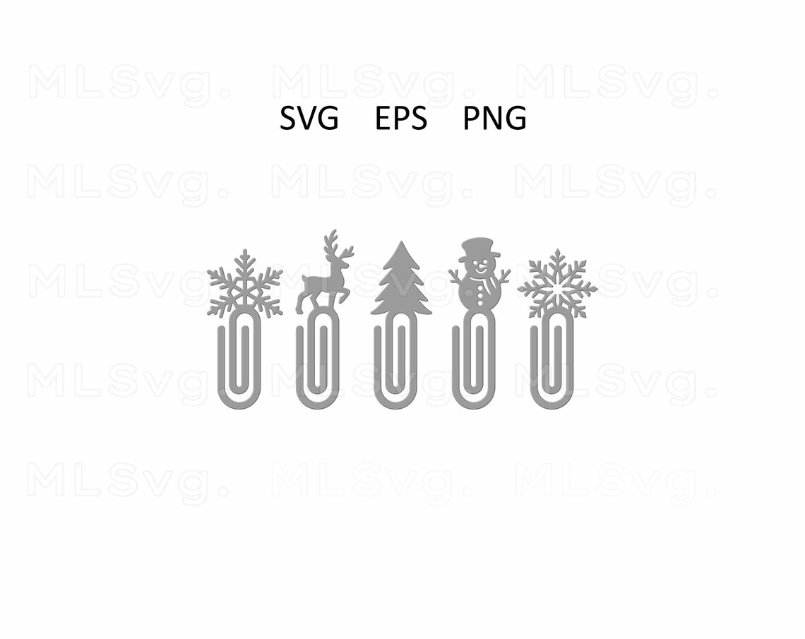 Winter Bookmark SVG Bundle, Snowflake Paperclip Svg, Büroklammer ...