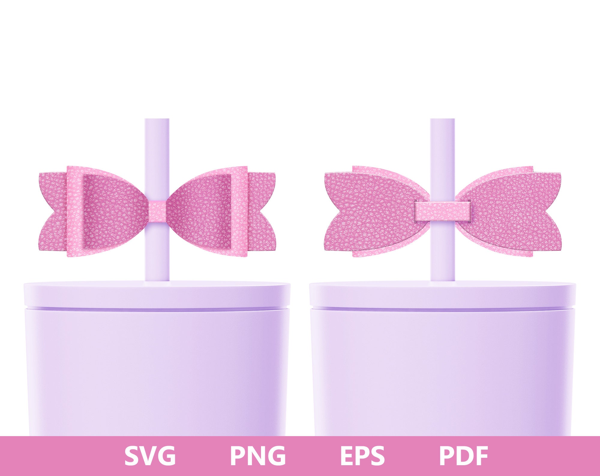 Straw Topper Bow SVG Bow Template SVG Designs for Cricut | Etsy