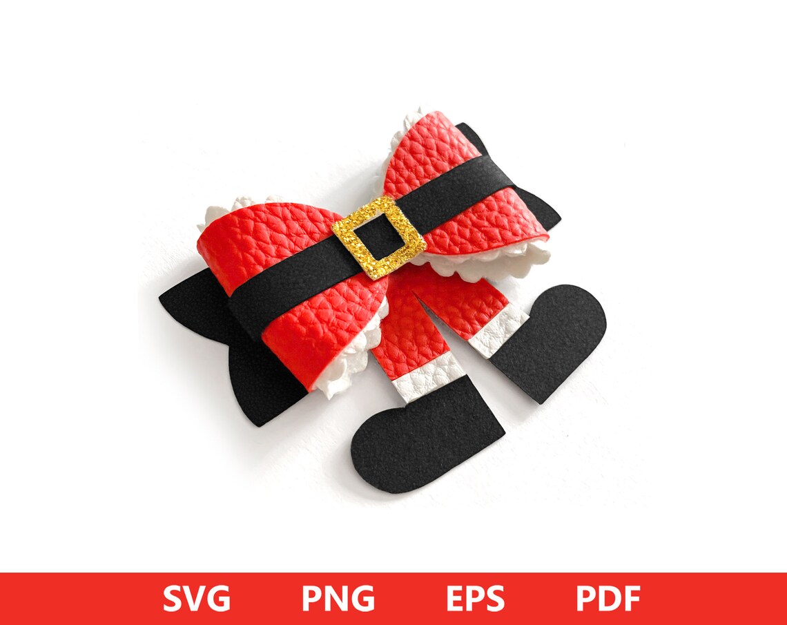 Santa Belt Bow SVG Christmas Bow Template SVG Santa Claus | Etsy