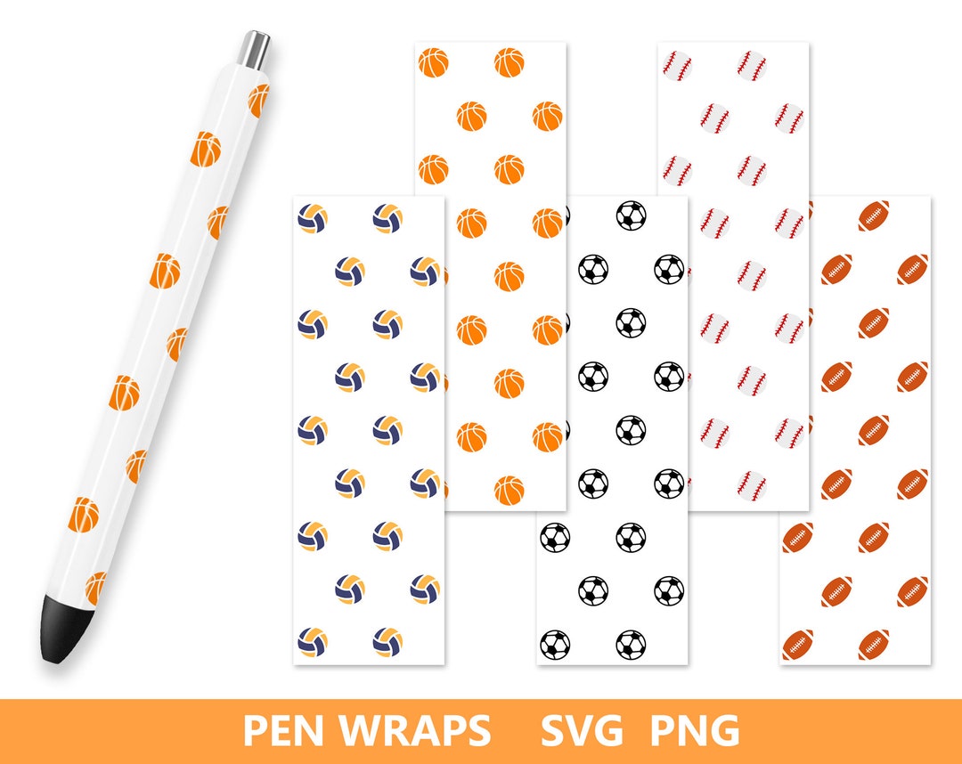 Pen Wrap SVG, Sports Ball Pen Wrap Pattern, Pen Digital Template, Epoxy ...