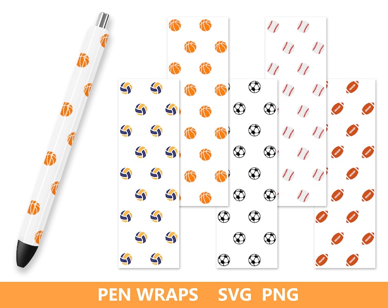 Pen Wrap SVG, Sports Ball Pen Wrap Pattern, Pen Digital Template, Epoxy ...