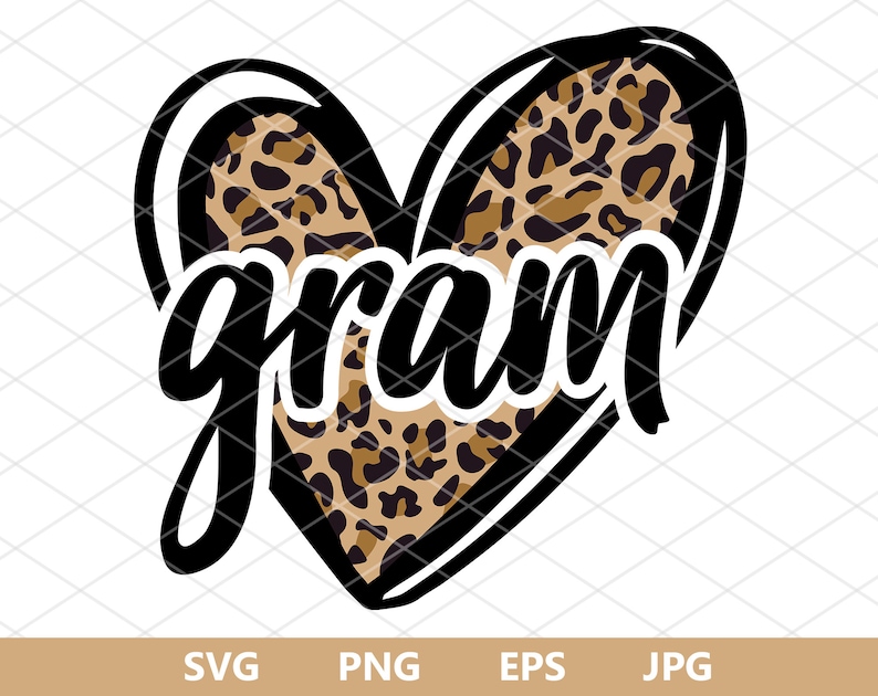 Gram Leopard Heart Svg Heart Svg Love Svg Cheetah Svg - Etsy
