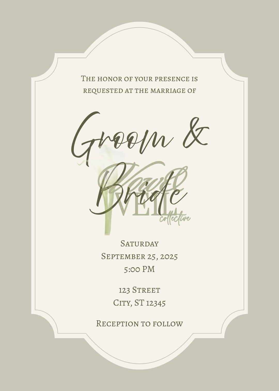 Classy, Elevated, Timeless Wedding Invitation - Editable Canva Template ...