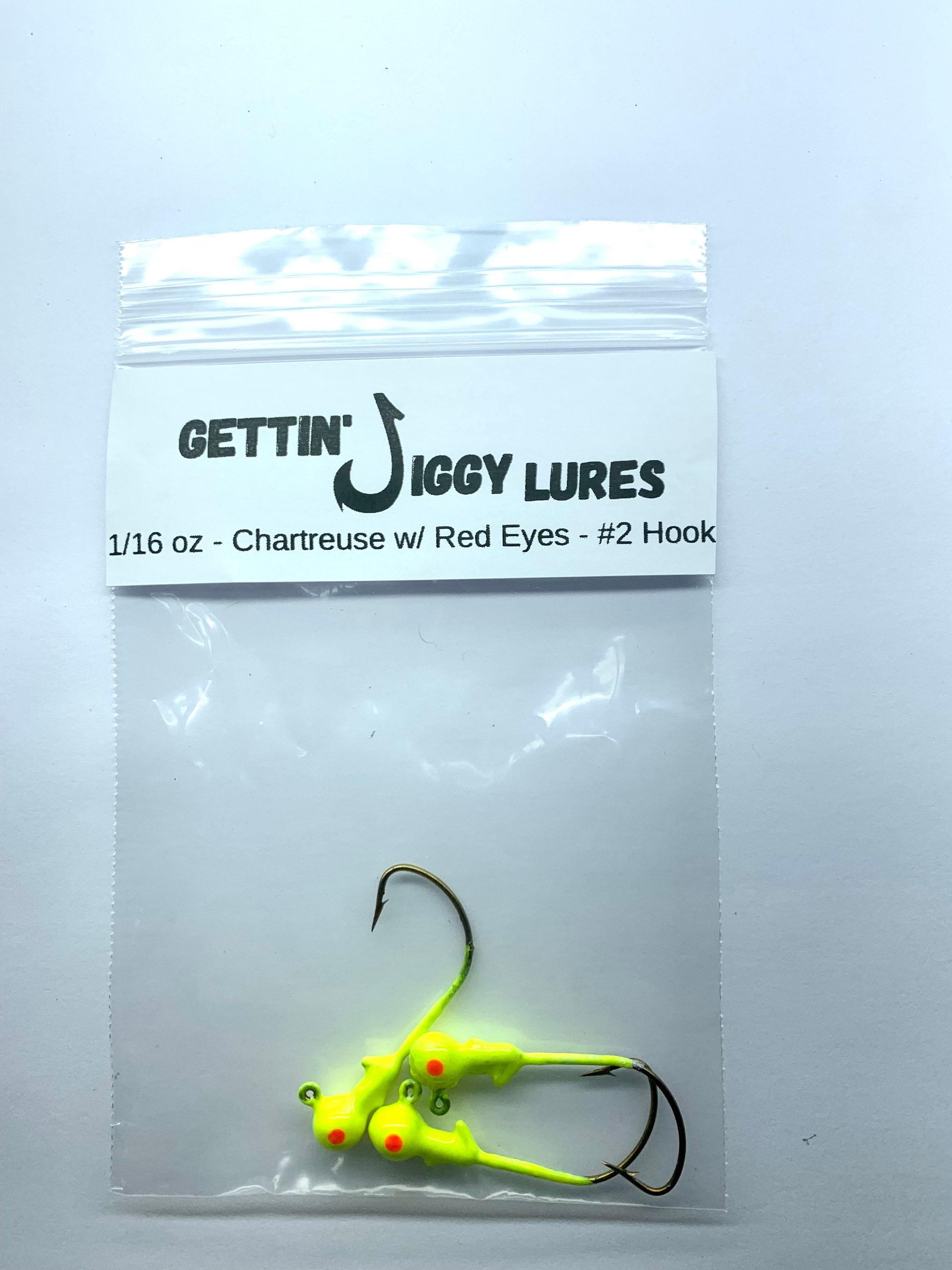 1/16 Oz Jigs - Chartreuse With Red Eyes, Pack of 3 - Etsy