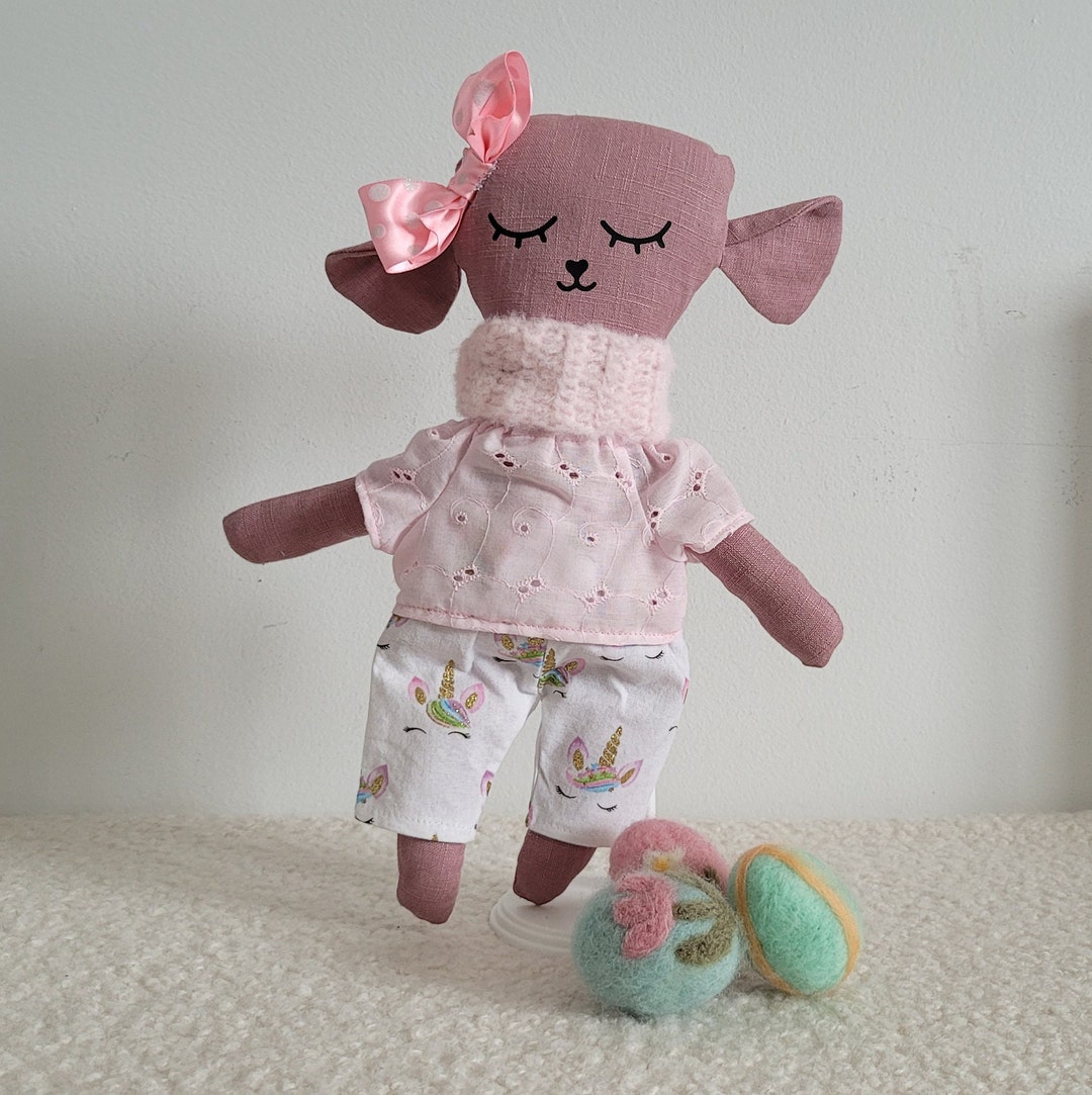 Linen Sheep Plush Sheep Doggie Toy for Children Rag Doll - Etsy