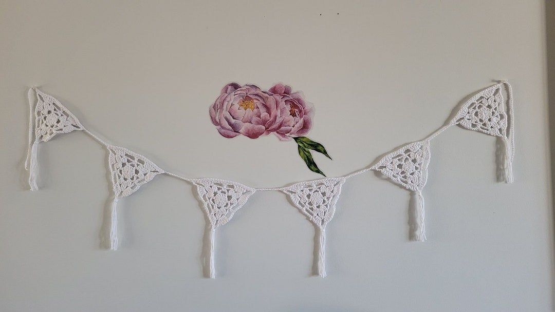 Boho Garland, Crochet Triangle Bunting, Banner - Etsy