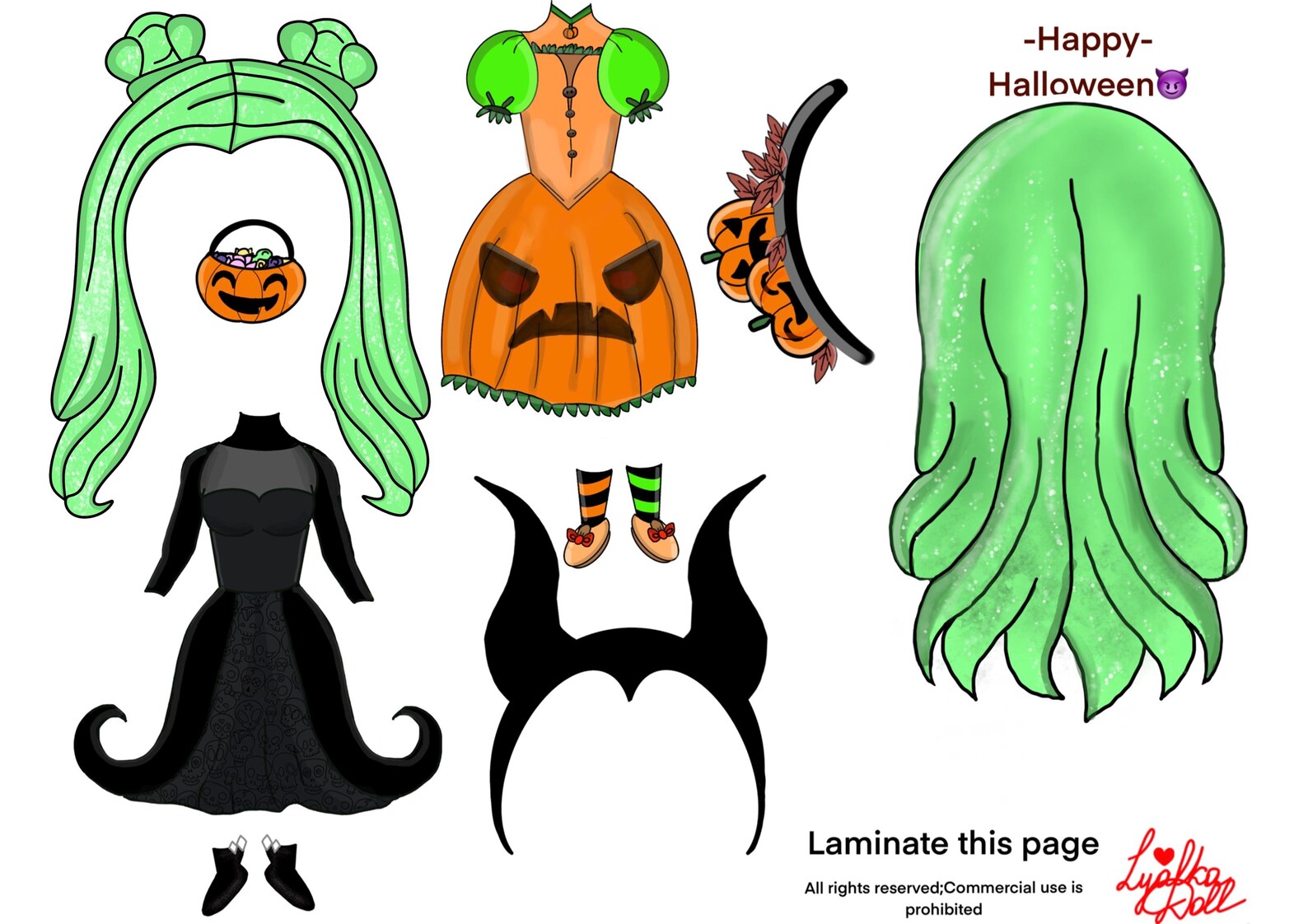 Printable Witch Paper Doll Set, DIY Cut Out Halloween Dolls, Spooky ...