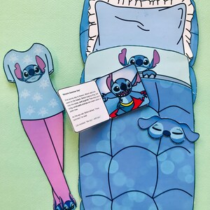 Printable Paper Doll With Sleeping Bag, Stitch Set, Toys and Outfits ...