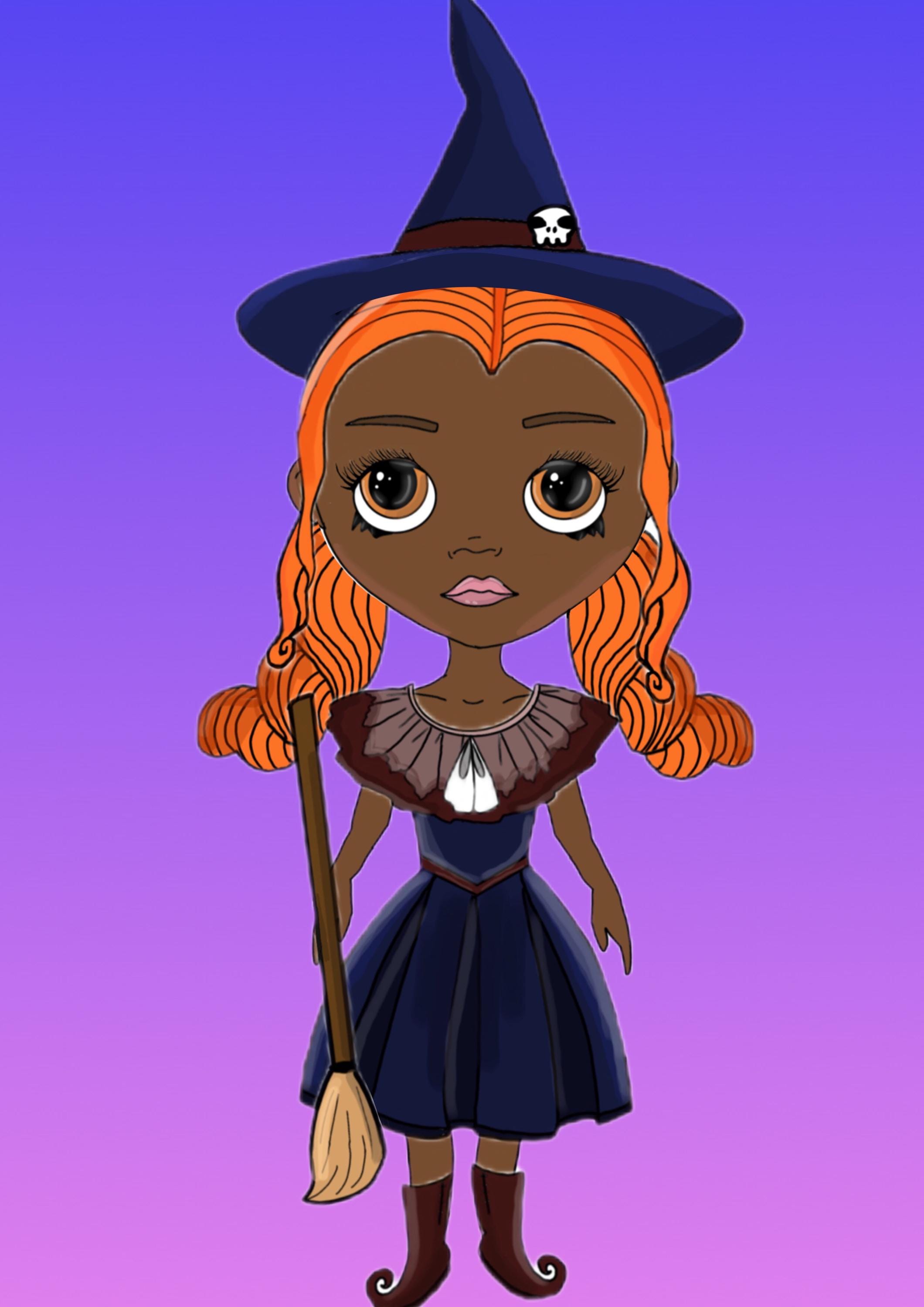 Printable Witch Paper Doll Set, DIY Cut Out Halloween Dolls, Spooky ...