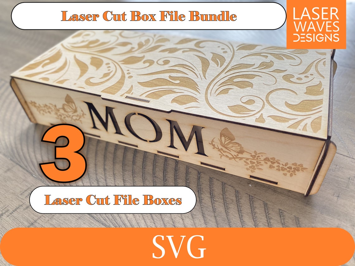 Laser Cut Box, Svg File, Glowforge Box Svg File, Box Vector, Laser ...