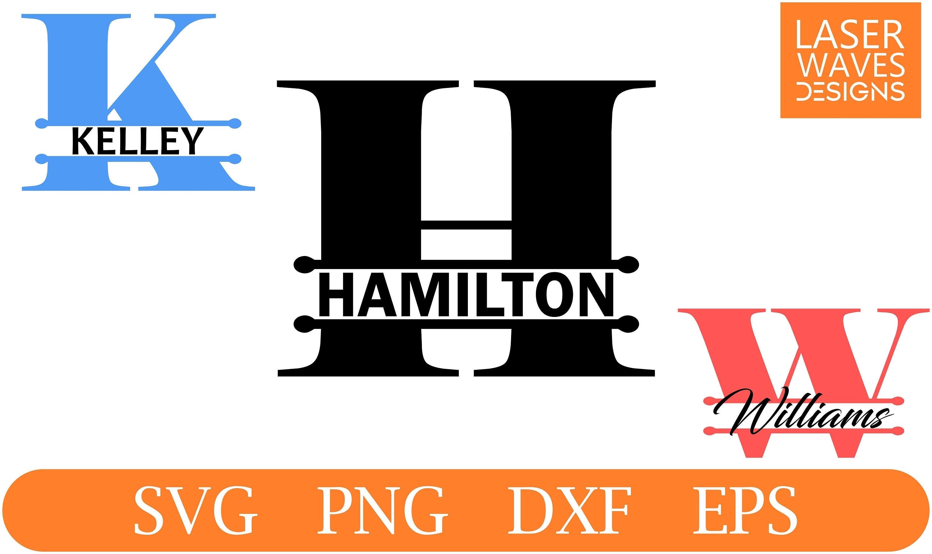 Split Monogram Letters Svg Png Dxf Eps Files Traditional Split Letters ...