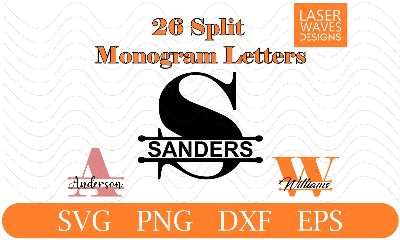 Split Monogram Letters Svg Png Dxf Eps Files Traditional Split Letters ...
