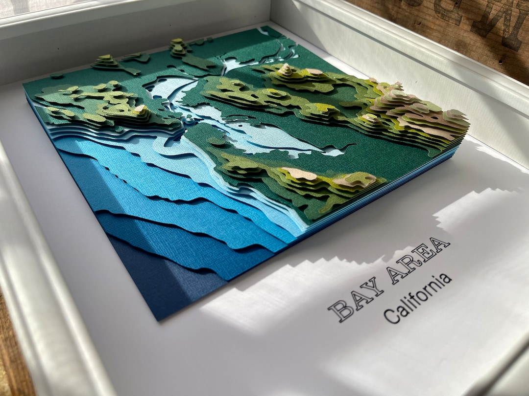 Custom Bay Area, California Map | Topography + Bathymetry | 3D Contour ...