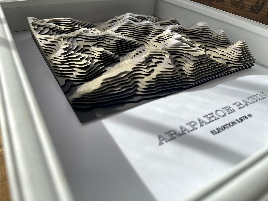 Framed Arapahoe Basin Colorado Map - 3D Layered Paper Topography Art - Etsy
