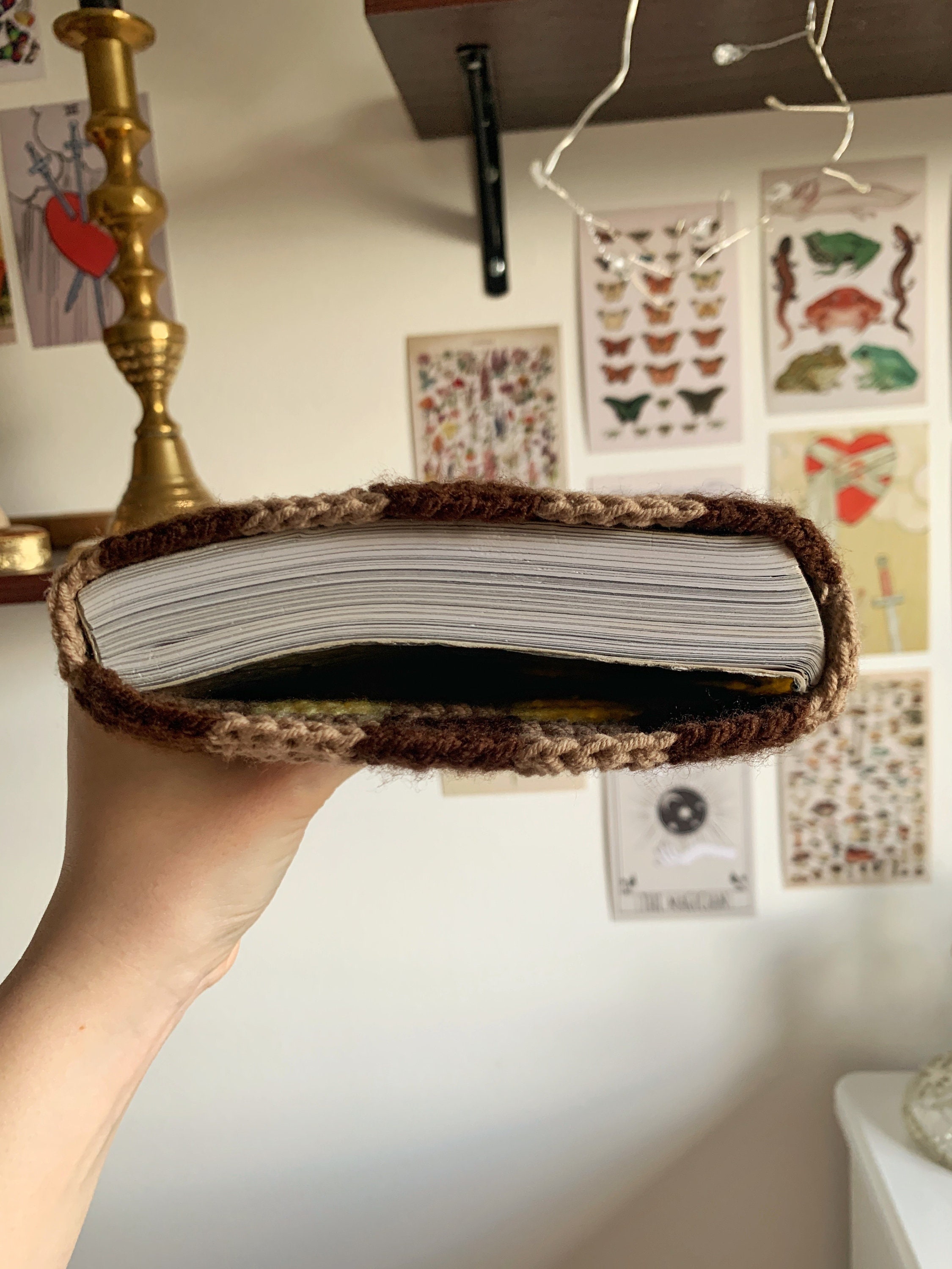 Crochet Gingham Book Sleeve, Cottagecore Book Covers, Crochet Book ...