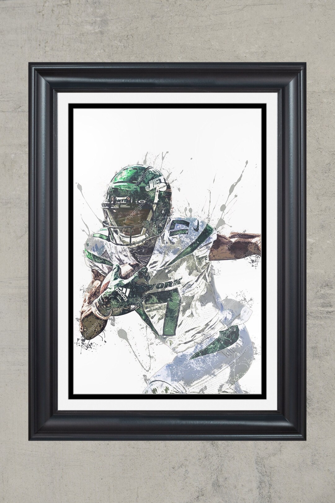 Garrett Wilson New York Jets NFL Framed Print Football Art for Gang Green Lovers - Etsy