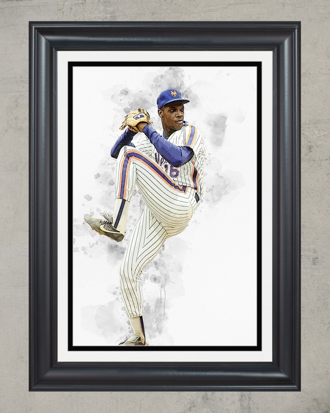 New York Mets Dwight Gooden MLB Framed Poster Print Baseball Wall Art ...