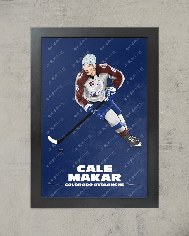 Cale Makar Poster, Colorado Avalanche, NHL Hockey Framed Wall Art Print ...