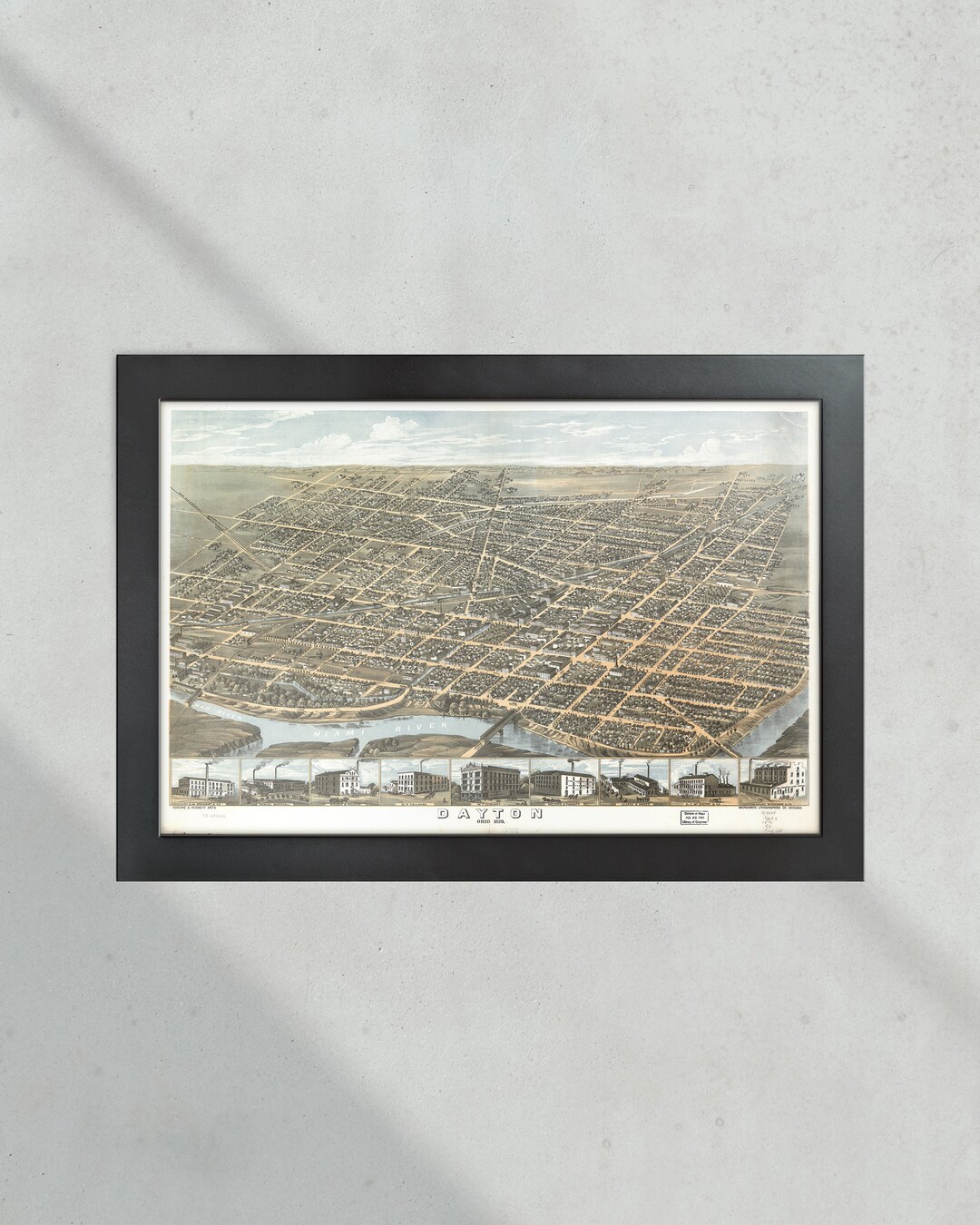 Vintage Map Dayton Ohio 1870 State of Ohio - Etsy