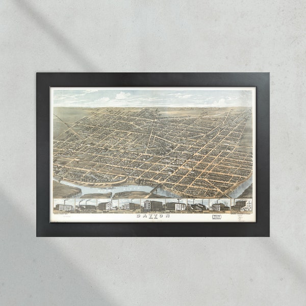 Vintage Map of Dayton Ohio - Etsy