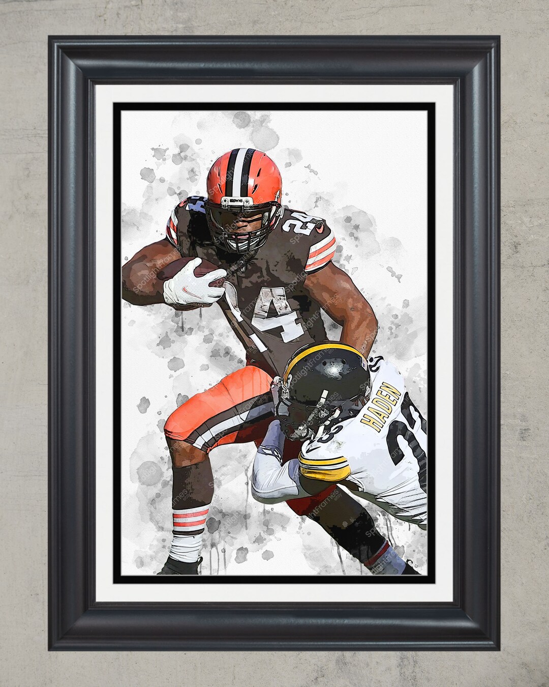 Cleveland Browns Nick Chubb NFL Framed Poster Print Football Wall Art ...
