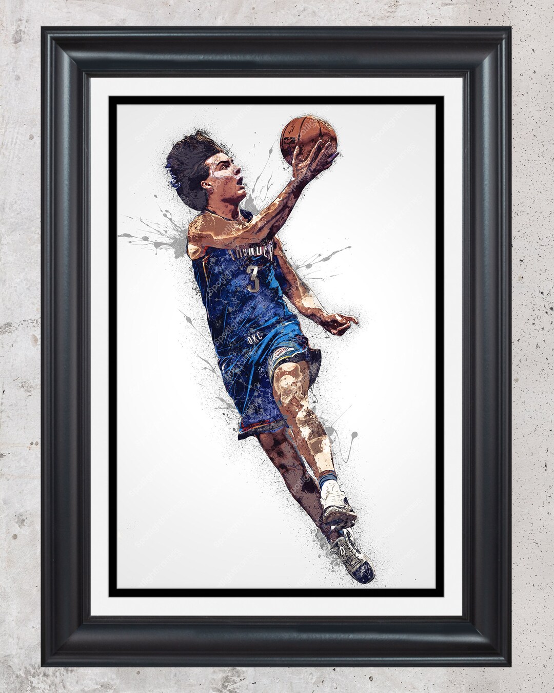 Josh Giddey Oklahoma City Thunder Basketball Prodigy Splash Art Poster ...
