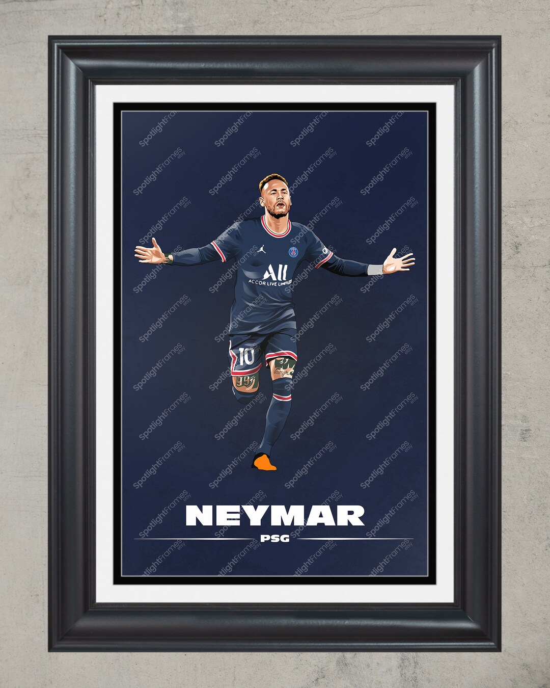 Neymar Poster, Paris Saint Germain PSG, Soccer Framed Wall Art Print - Etsy