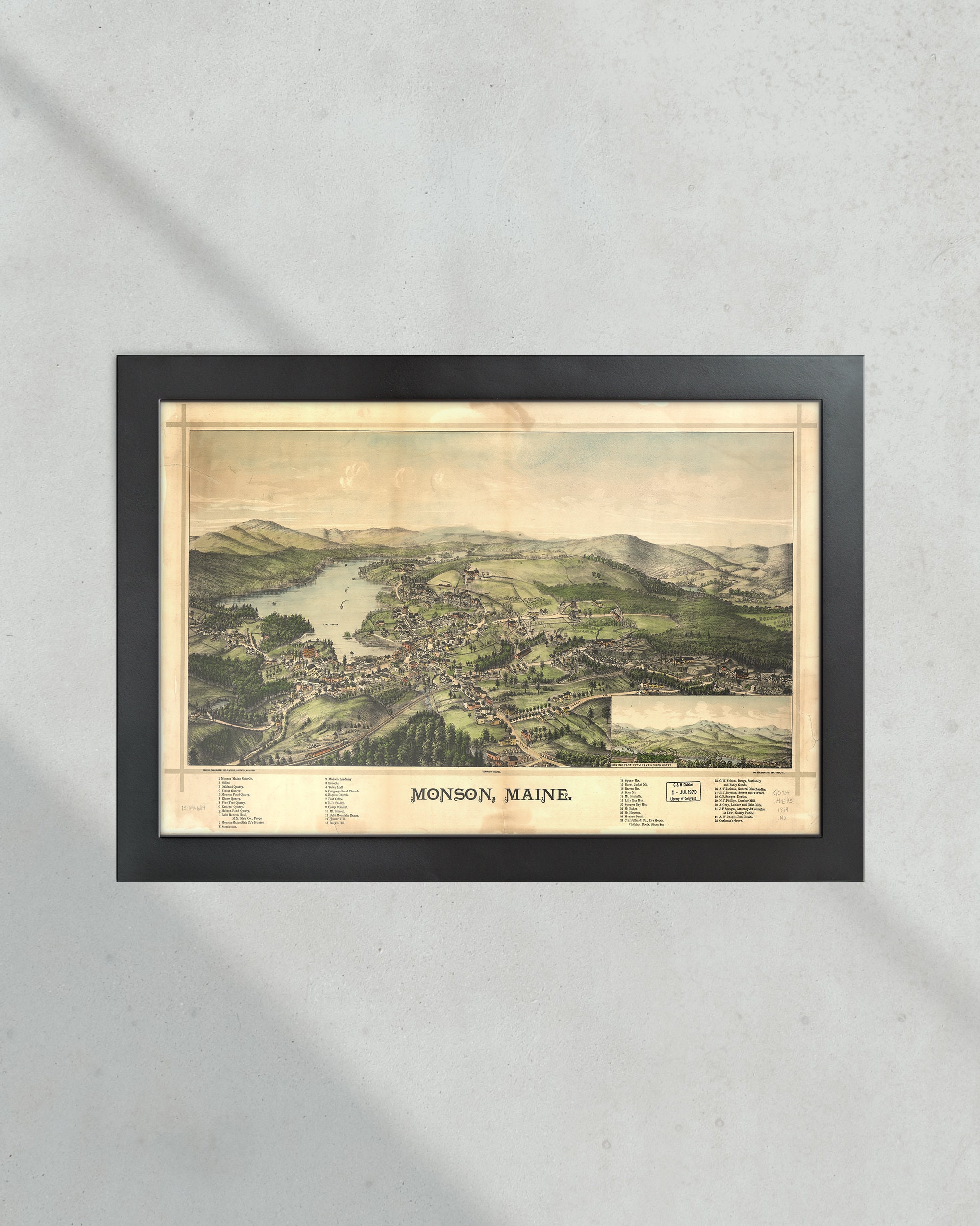 Vintage Map Monson Maine State of Maine - Etsy