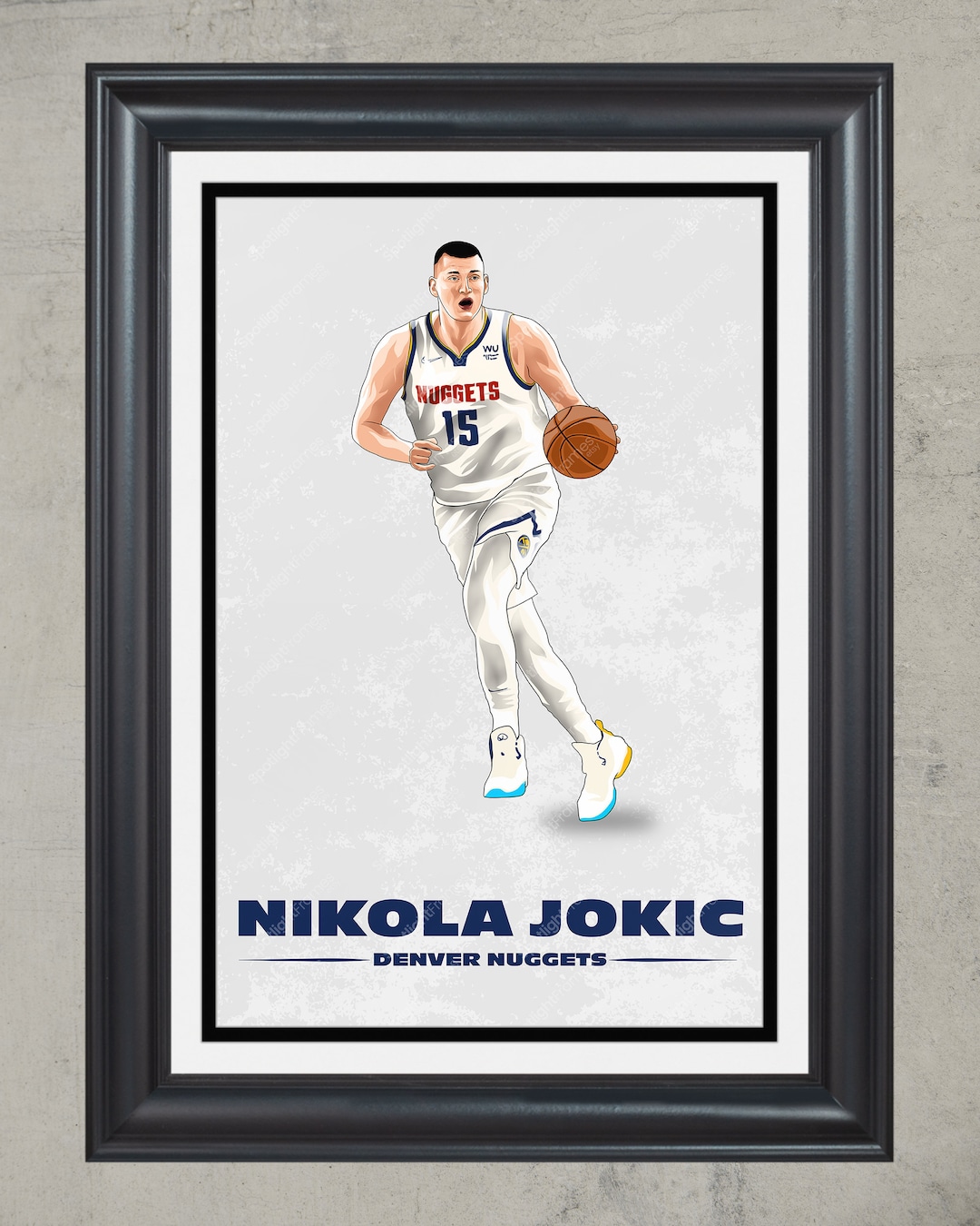 Nikola Jokic Poster, Denver Nuggets, NBA Basketball Framed Wall Art ...