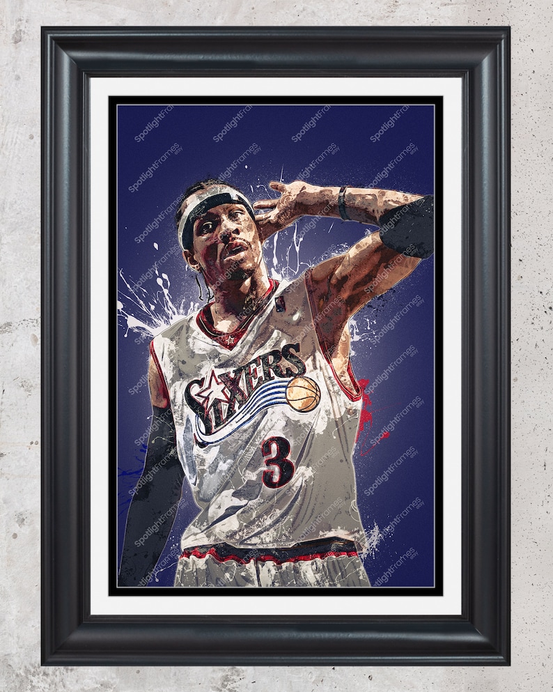 Allen Iverson Splash Art Print, Must-have Basketball Poster for ...