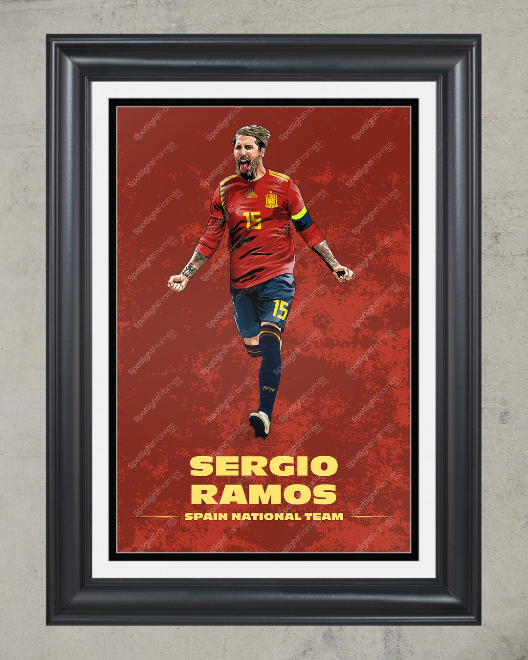 Sergio Ramos Poster Spain National Team Soccer Framed Wall - Etsy