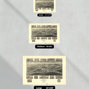 Vintage Map Birds Eye View of Rising Sun Cecil County Maryland 1907 ...