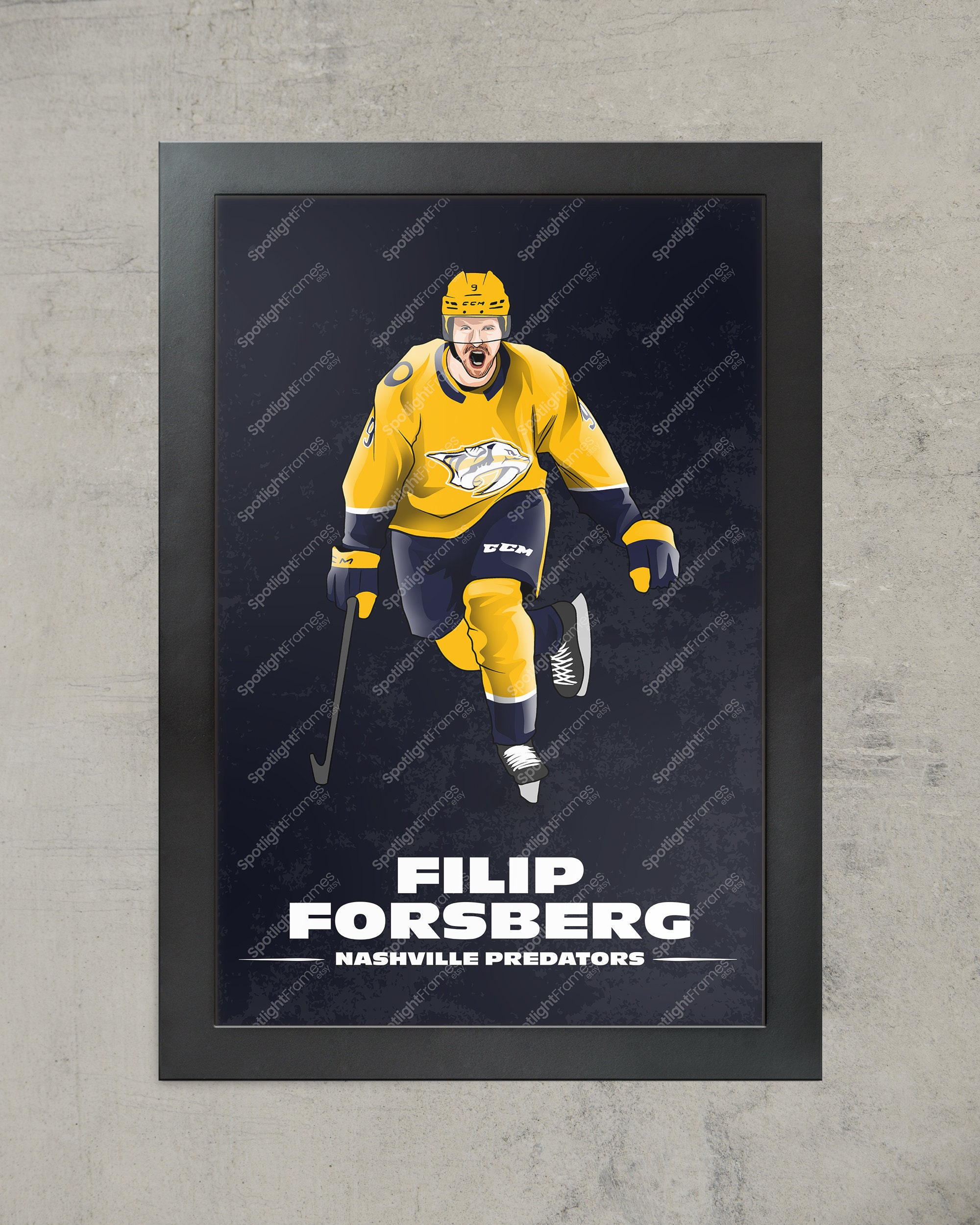 Filip Forsberg Poster, Nashville Predators, NHL Hockey Framed Wall Art ...