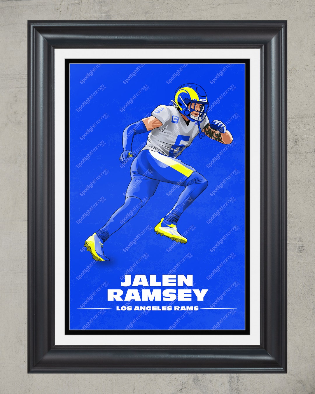Jalen Ramsey Poster, Los Angeles Rams, NFL Football Framed Wall Art ...
