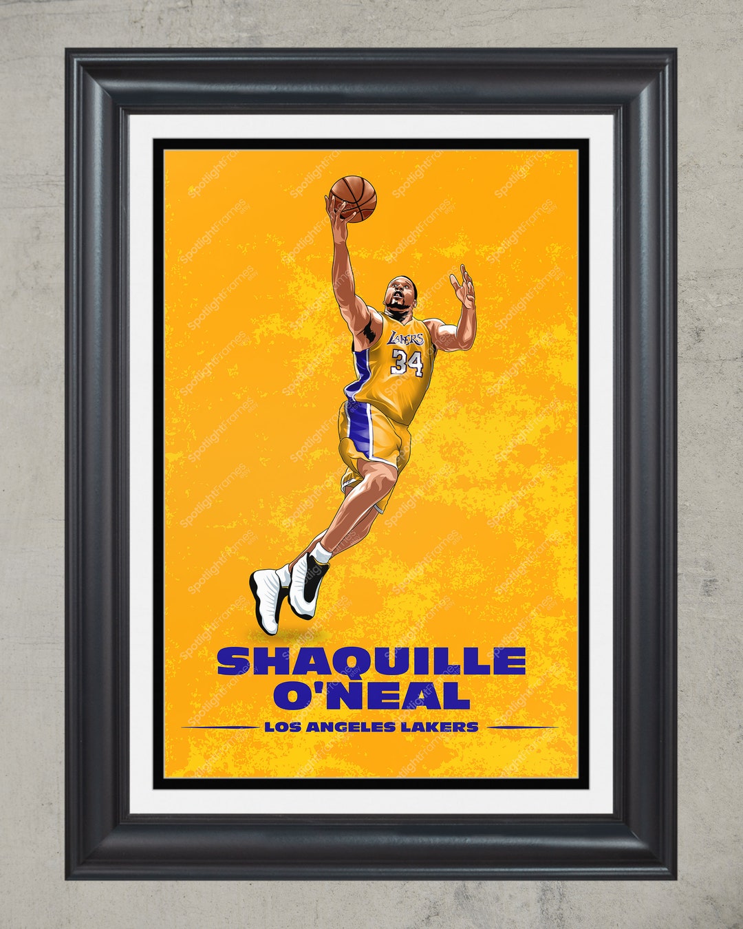 Shaquille O_neal Poster, Los Angeles Lakers, NBA Basketball Framed Wall ...