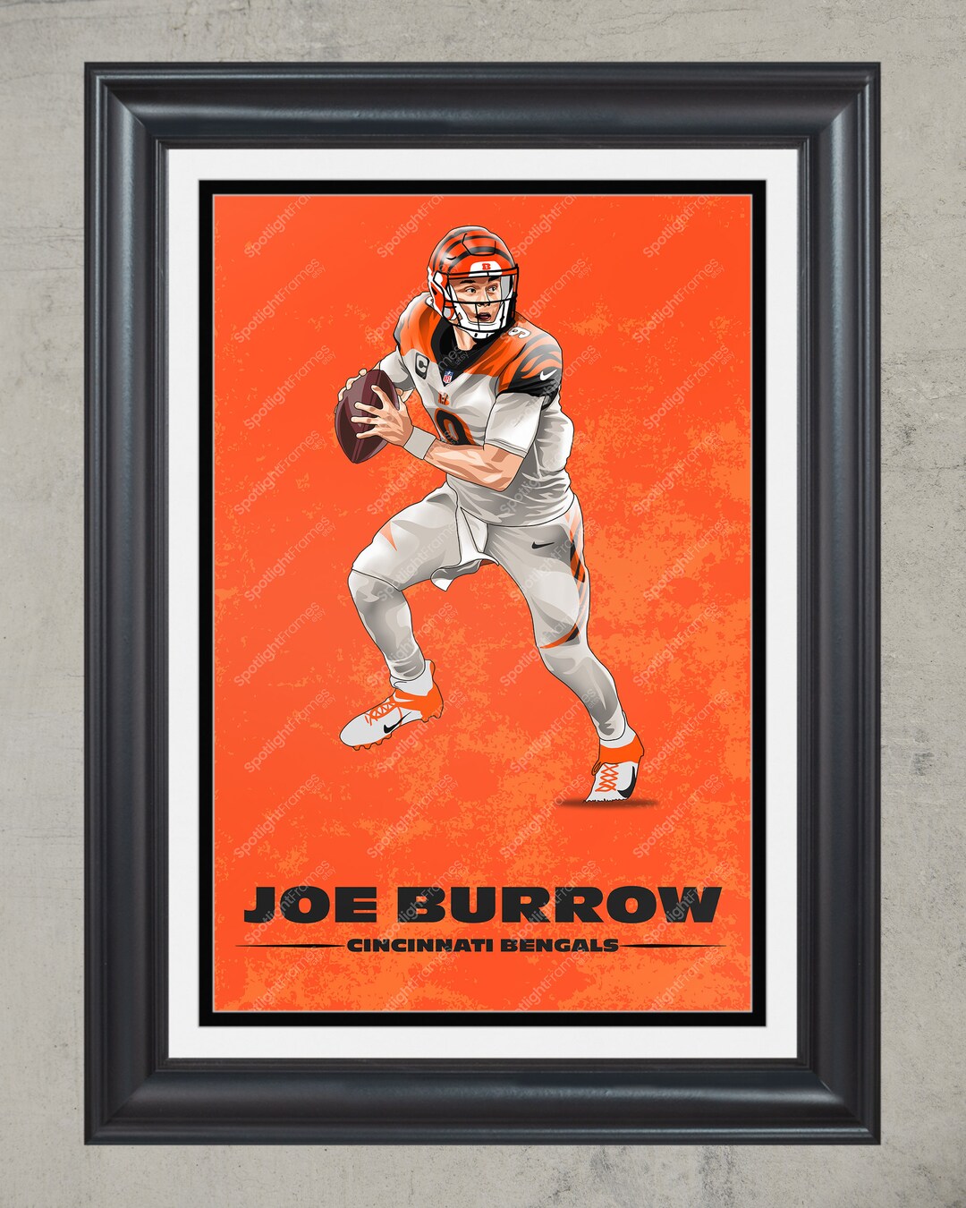 Joe Burrow Poster, Cincinnati Bengals, NFL Football Framed Wall Art ...