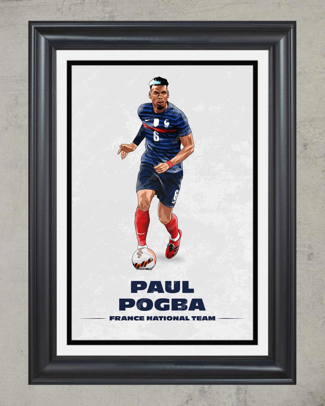 Paul Pogba Poster, France National Team, Soccer Framed Wall Art Print ...