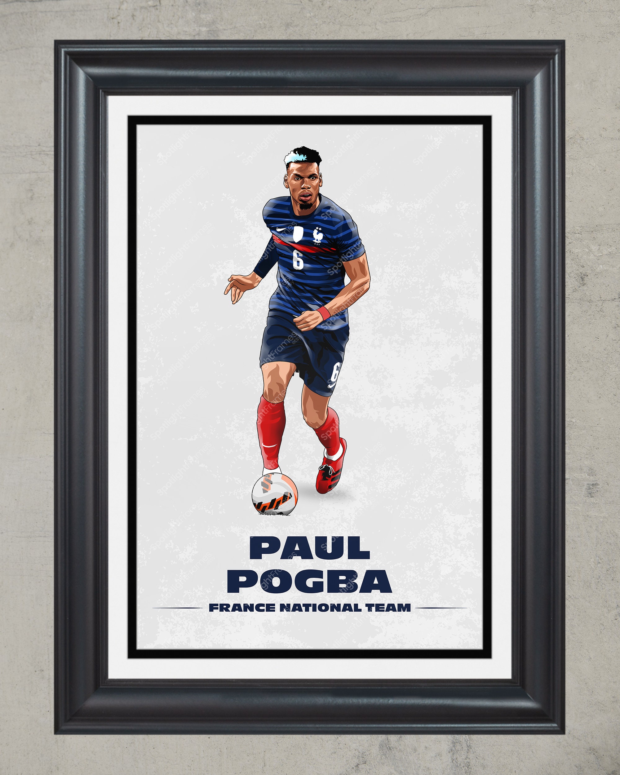 Paul Pogba Poster, France National Team, Soccer Framed Wall Art Print ...