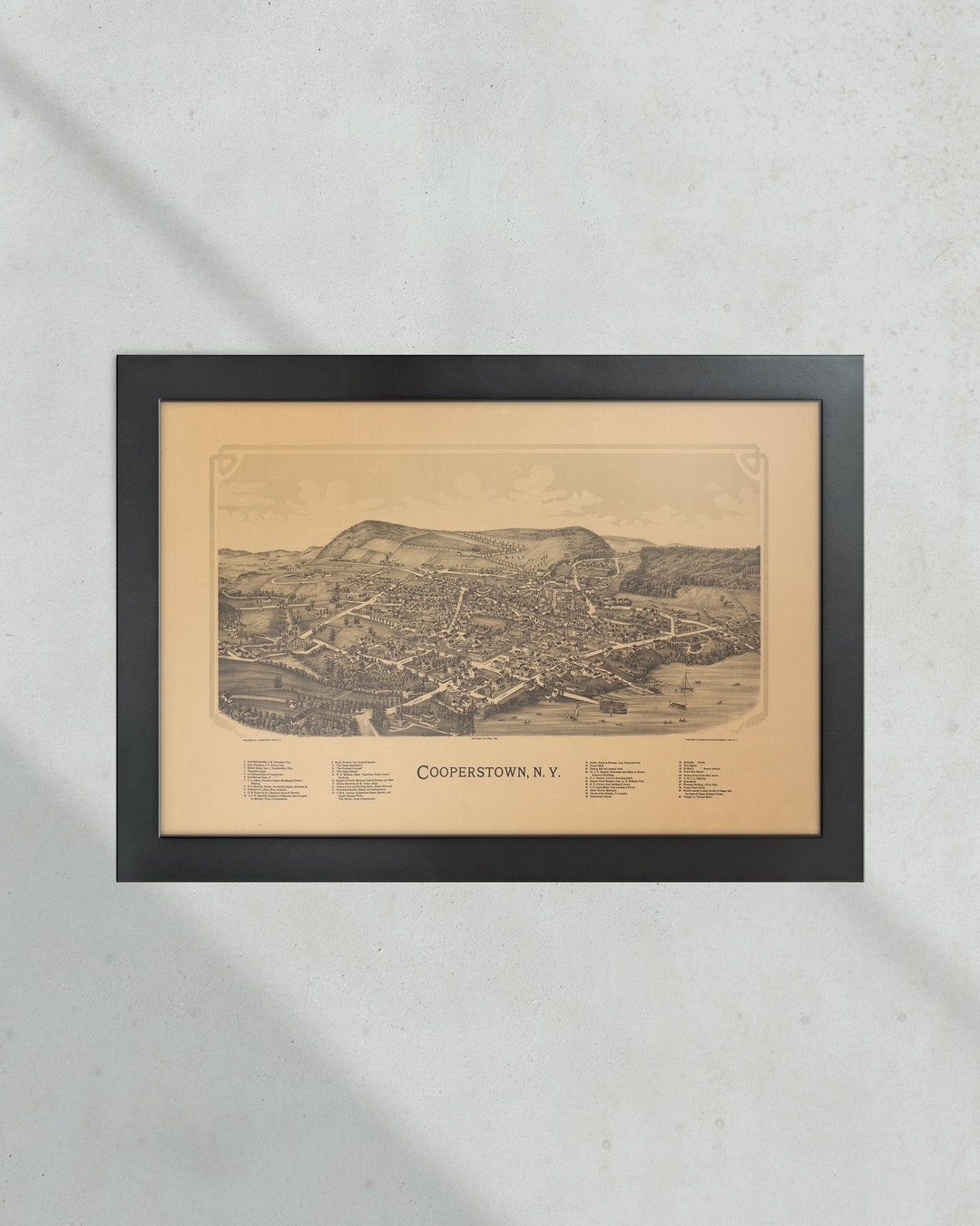 Vintage Map Cooperstown Ny State of New York - Etsy