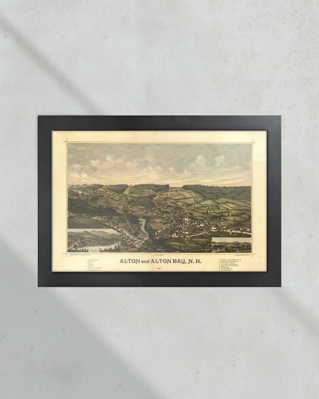 Vintage Map Alton and Alton Bay Nh 1888 State of New Hampshire - Etsy