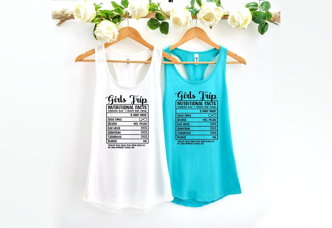 Girls Trip Nutritional Facts Tank Top, Matching Weekend Tanks - Etsy