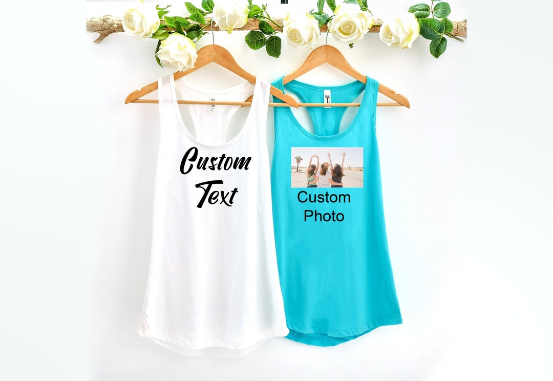 Custom Text Image Logo Tank Top, Personalize Tank, Custom Design Tank ...