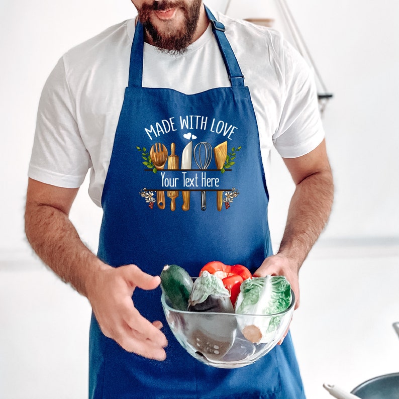 Custom Kitchen Apron: Split Frame Monogram, Gift for Mom or Dad - Etsy