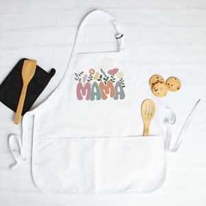 Mothers Day Gift Apron, Floral Mama Apron, Adjustable Baking Apron ...