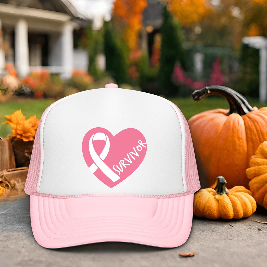 Breast Cancer Survivor Hat, Trendy Breast Cancer Support Squad Hat ...