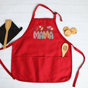 Mothers Day Gift Apron, Floral Mama Apron, Adjustable Baking Apron ...