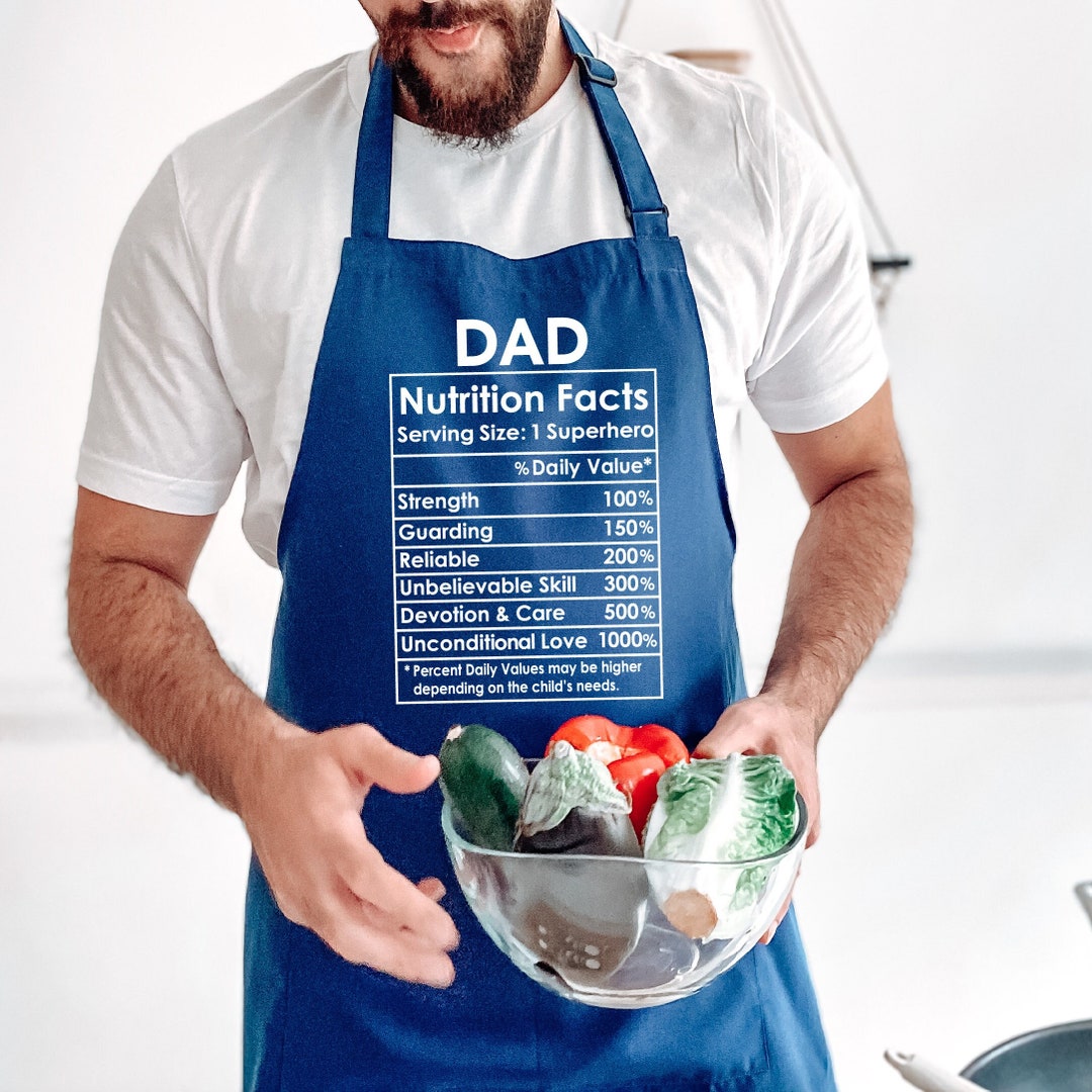 Dad Nutrition Facts Apron, Funny Apron for Dad, Grill Apron, Humorous ...