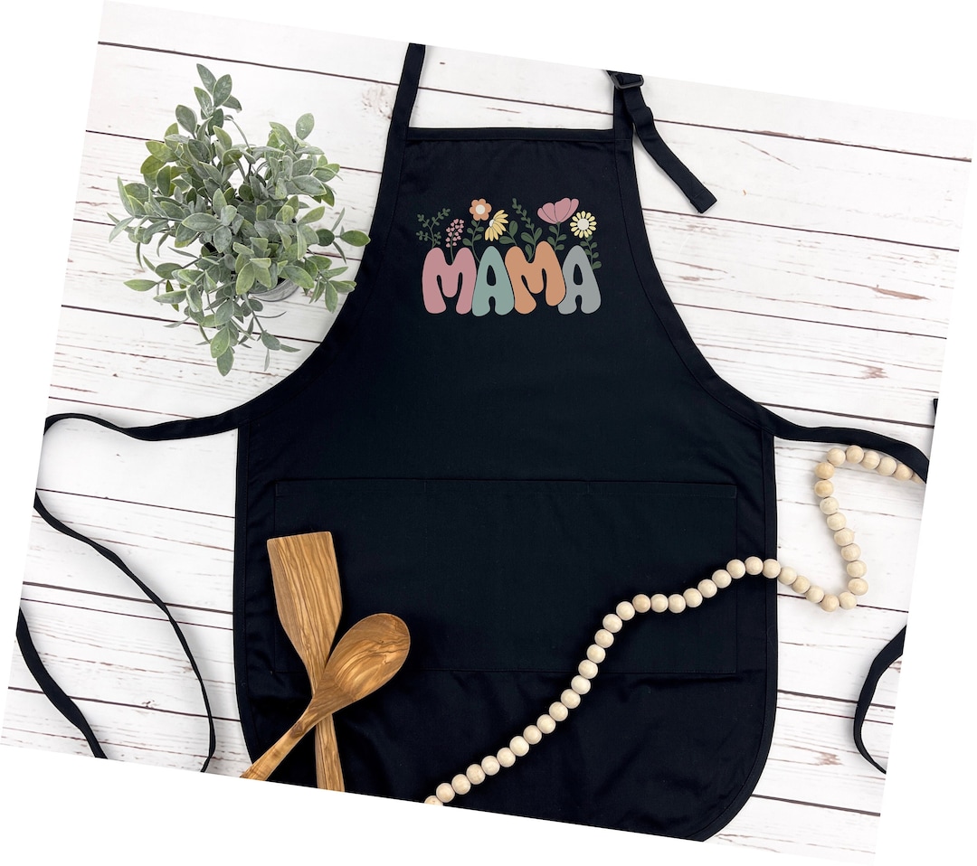 Mothers Day Gift Apron, Floral Mama Apron, Adjustable Baking Apron ...