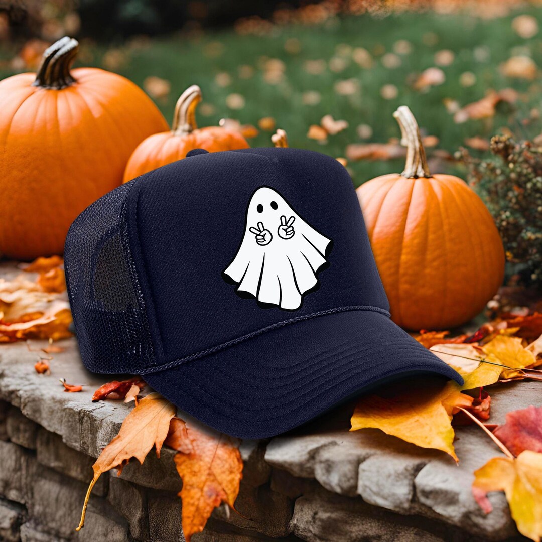 Custom Halloween Ghost Trucker Hat, Spooky Season Cap - Etsy