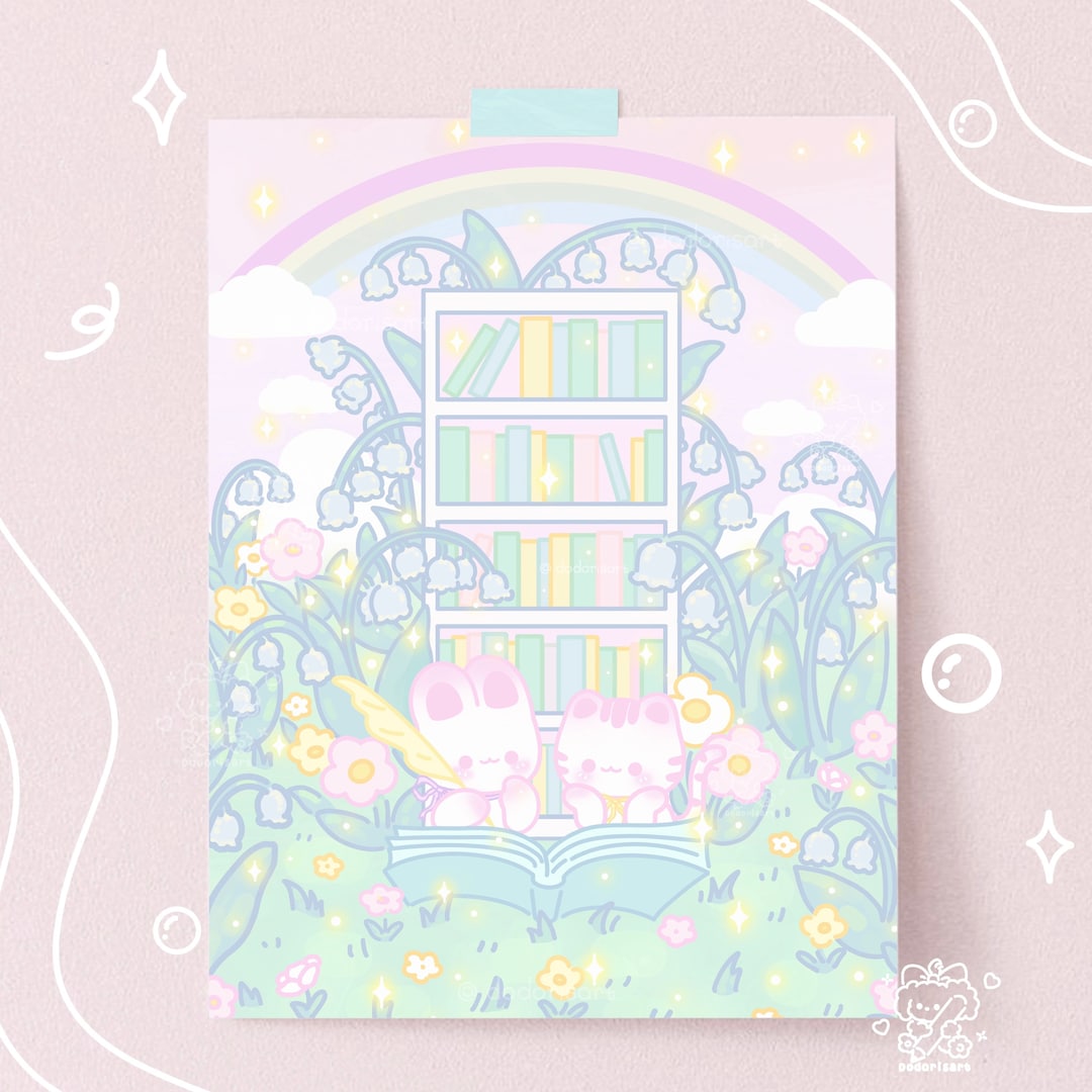 Cute Cat Bunny Study Art Print Cute Cat Bunny Art Print - Etsy